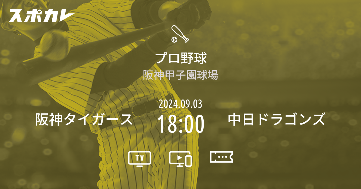 プロ野球 阪神タイガース vs 中日ドラゴンズ 日時・テレビ放送・配信情報 | スポカレ